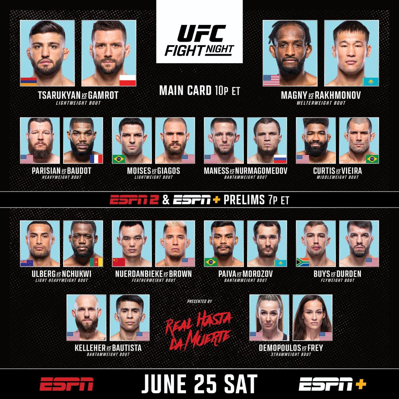 UFC on ESPN: Tsarukyan vs. Gamrot Weigh-in Video - REAL COMBAT MEDIA