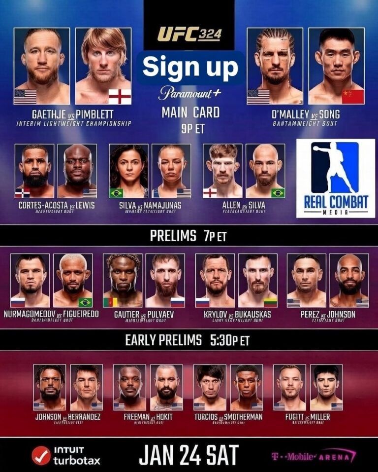 UFC 324 PARAMOUNT+ WEIGH-IN, MEDIA DAY, PRESSER, BETTING ODDS ...